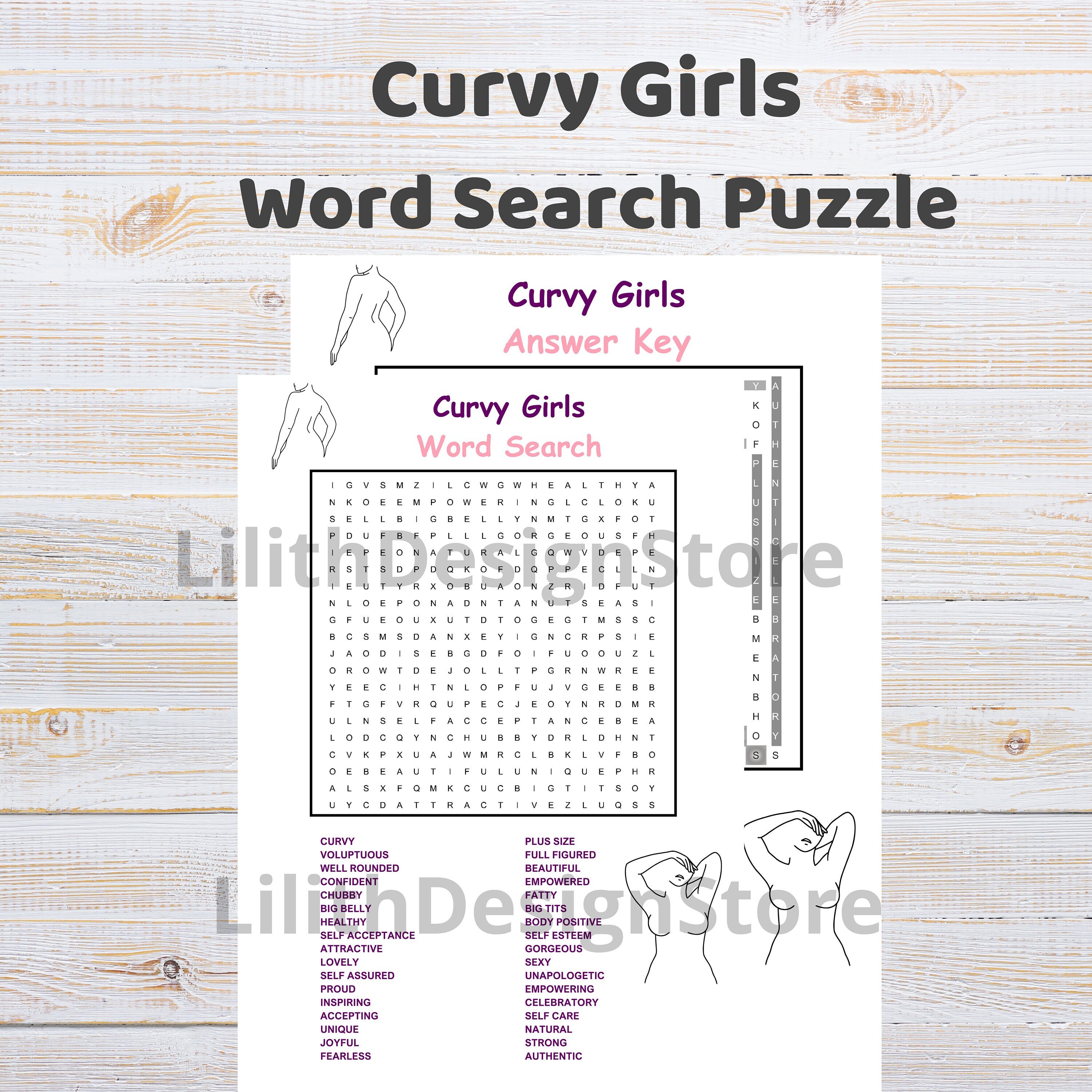 Curvy Girls Word Search Puzzle Nsfw Word Search Nasty - Etsy