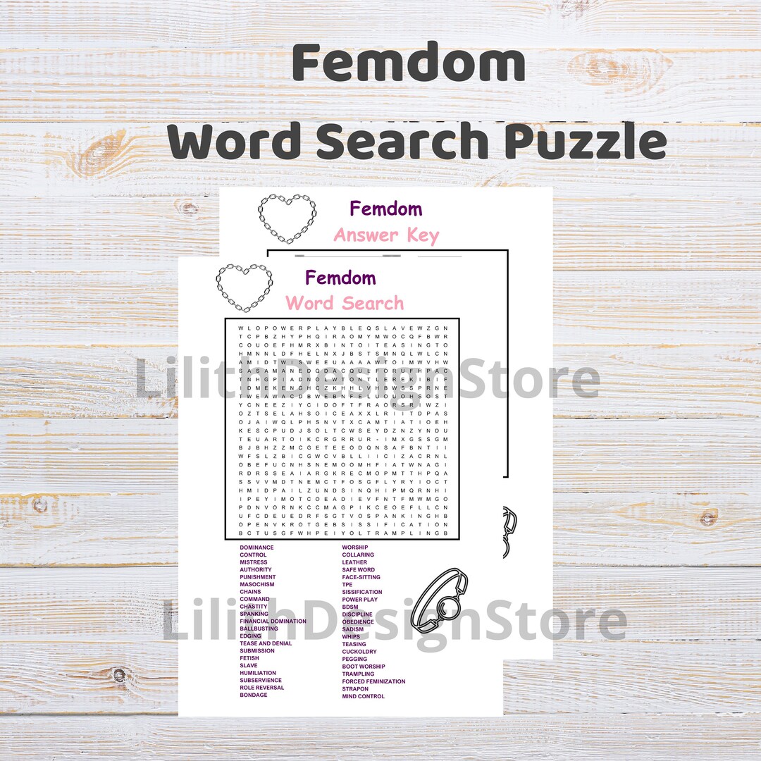 Femdom Word Search Puzzle Nsfw Nasty Adult Puzzles Dirty Word Game ...