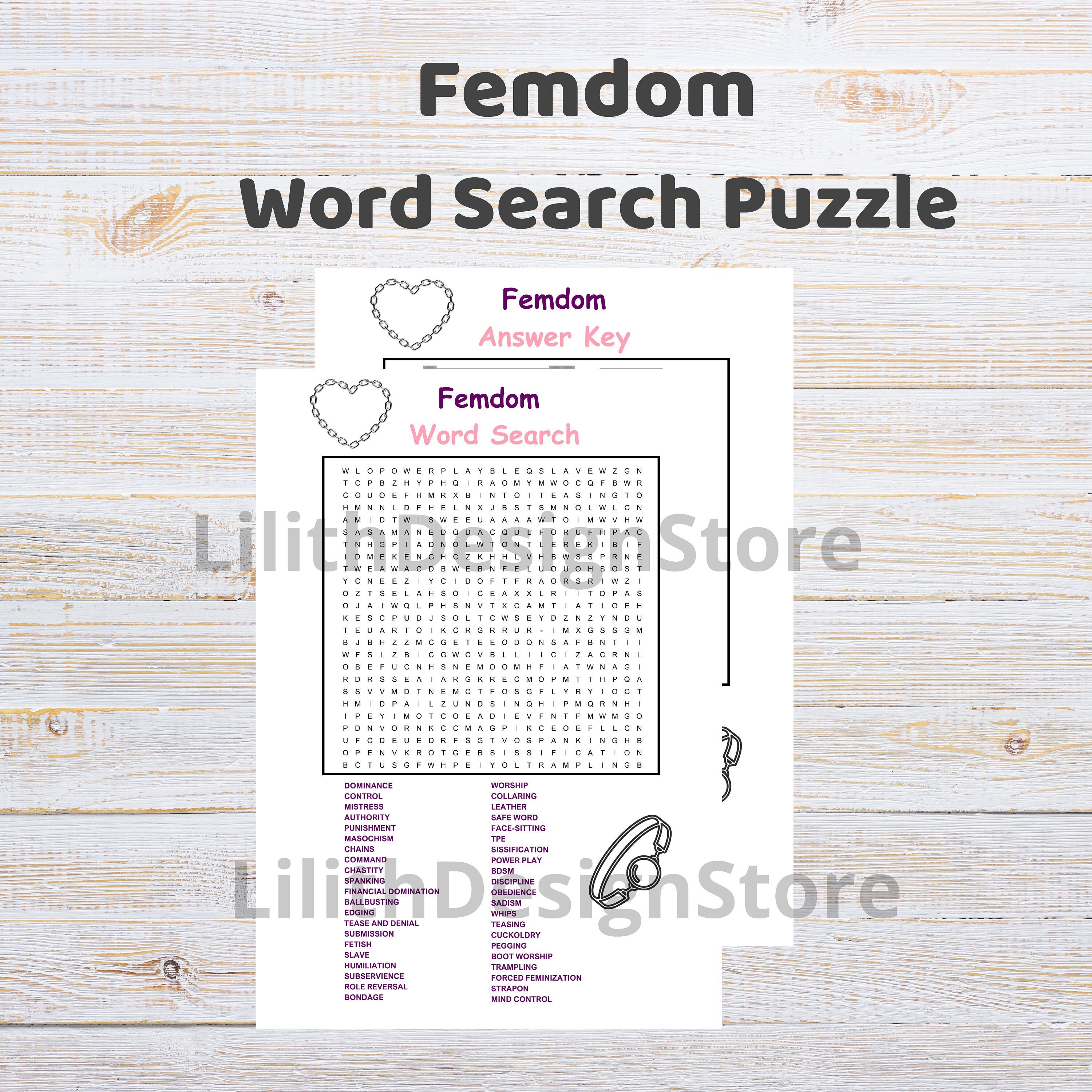 Femdom Word Search Puzzle Nsfw Nasty Adult Puzzles Dirty Word Game ...