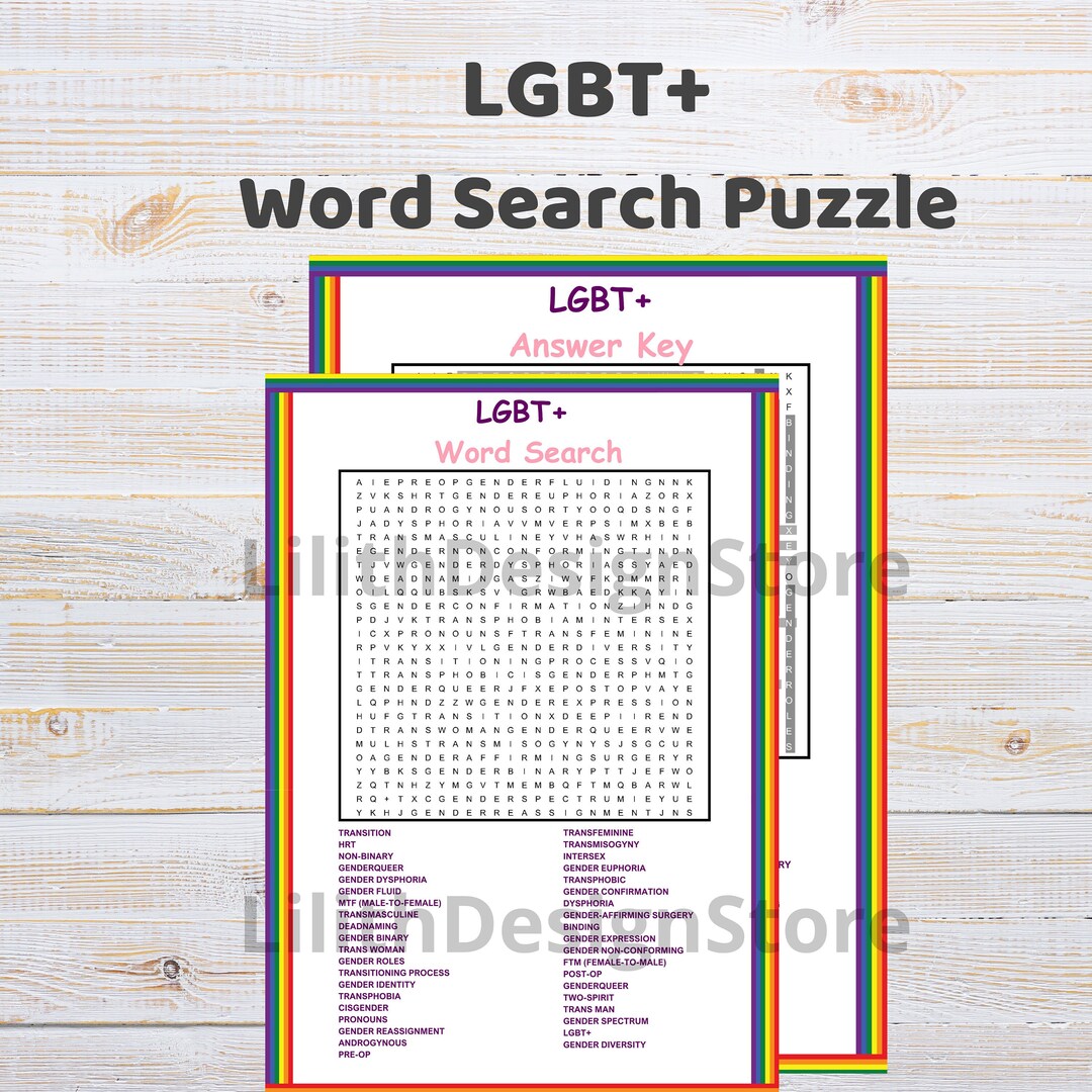 LGBTQ Pride Word Search Puzzle, LGBT Kinky Games, LGBT Pride Games ...