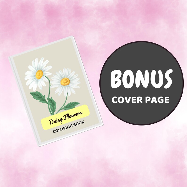 Daisy Coloring Page Flower Coloring Page for Adults Daisies Collection ...