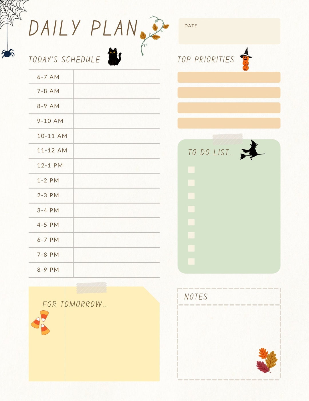 Halloween Daily Planner - Etsy