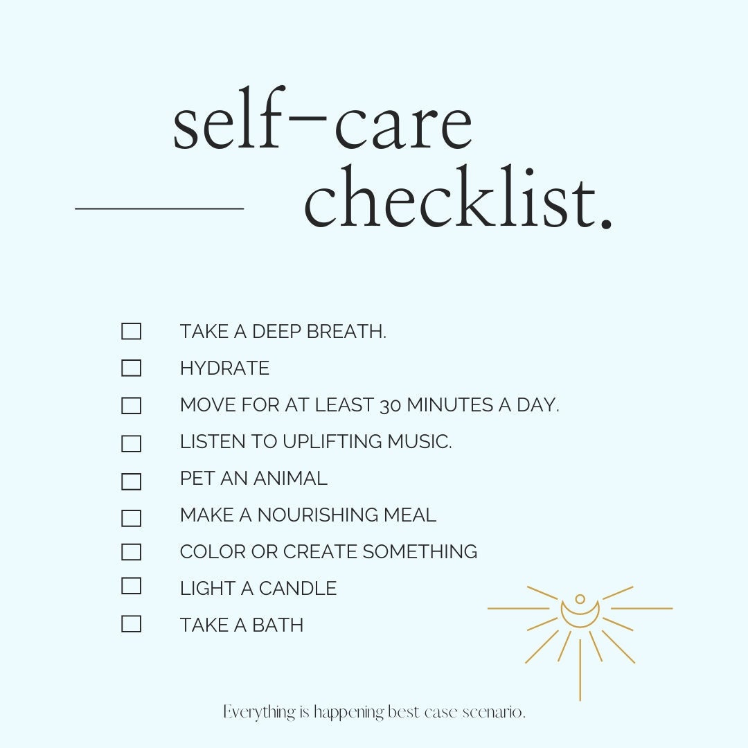 Self Care Checklist - Etsy