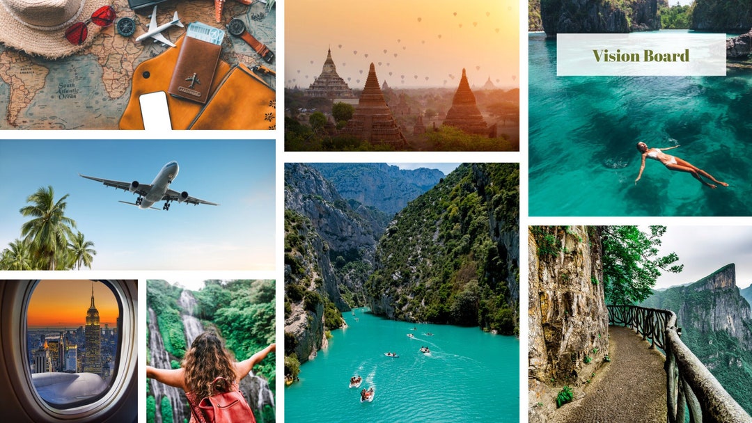 Travel Vision Board Wallpaper PC - Etsy