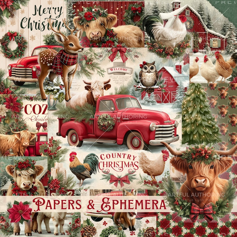 Country Scenes Paper - Etsy