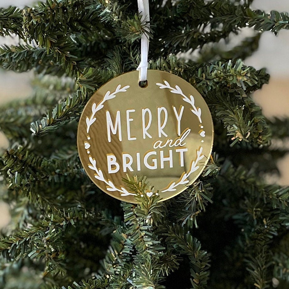 Acrylic Christmas Ornaments, Gold Round Acrylic Ornaments, Custom ...