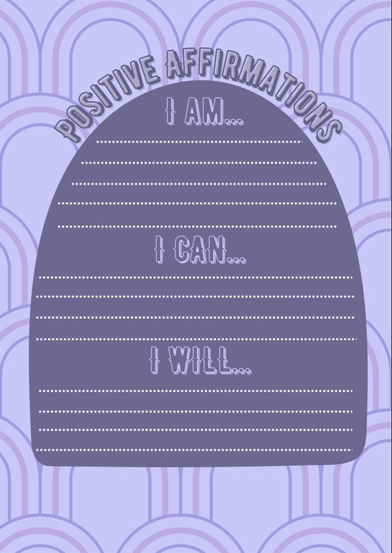 Positive Affirmations Journal Sheet - Etsy