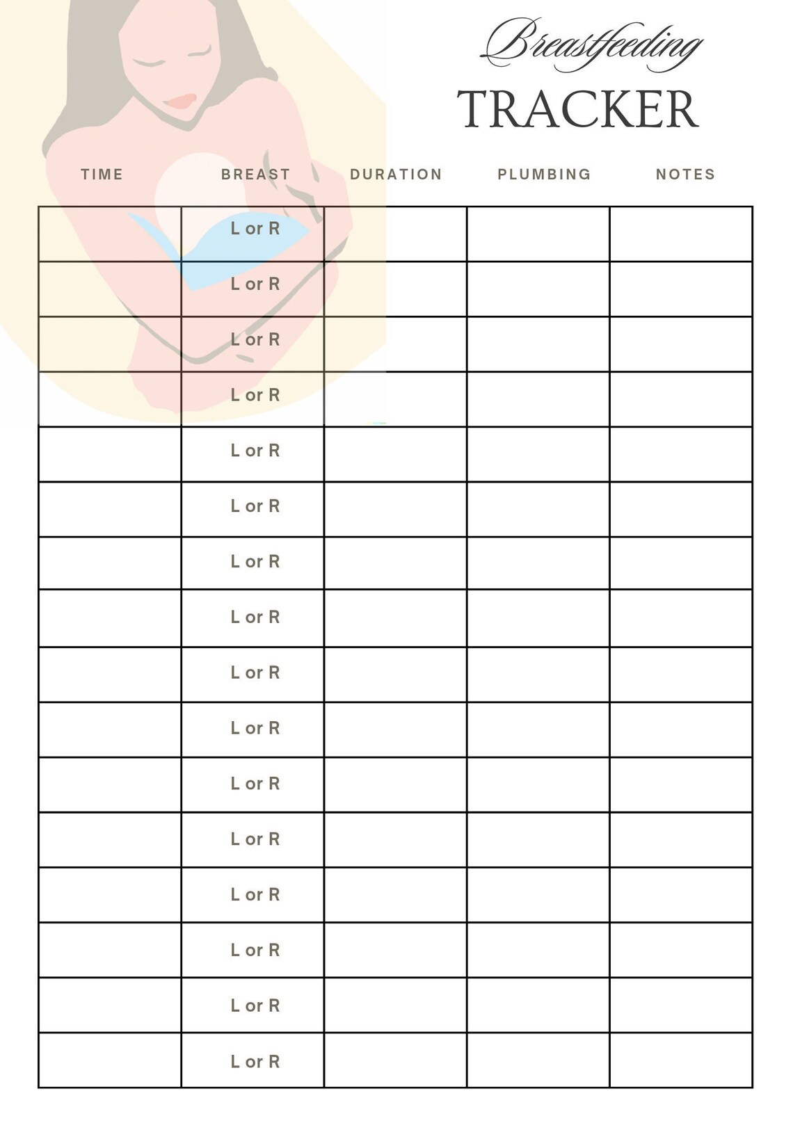 Breastfeeding Tracker - Etsy