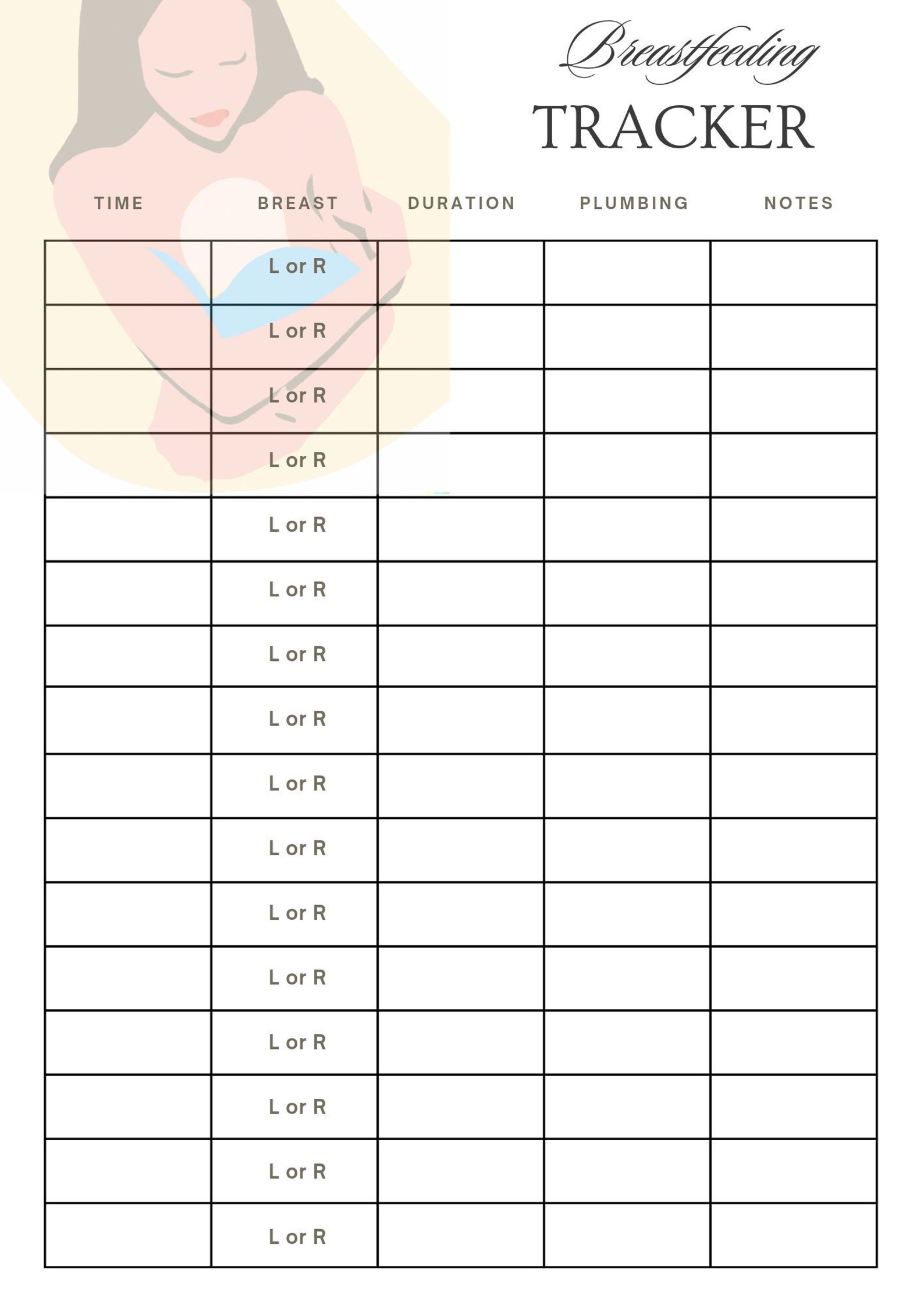 Breastfeeding Tracker - Etsy