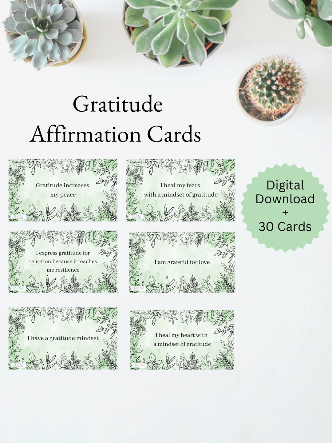 Gratitude Affirmation Cards - Etsy