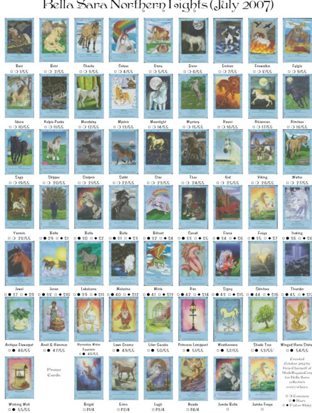Bella Sara Northern Lights Cards 1 to 55 - Etsy