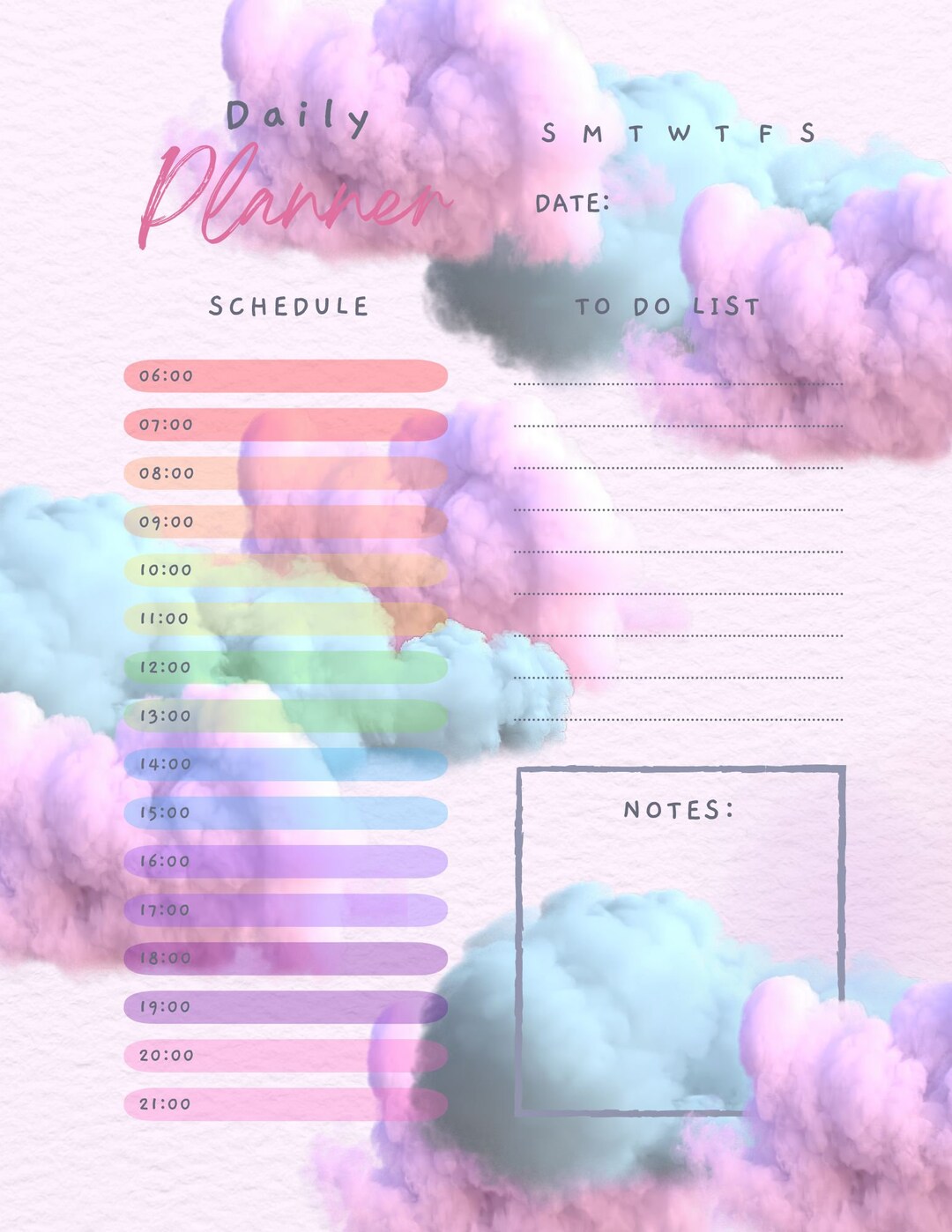 Rainbow Daily Planner - Etsy