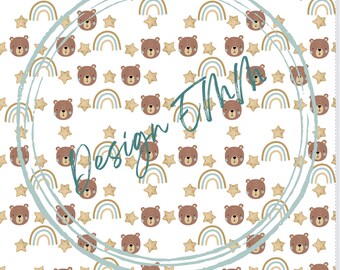 Teddy Bear Digital Paper Set, Baby Boy Digital Paper, Baby Shower Boy ...