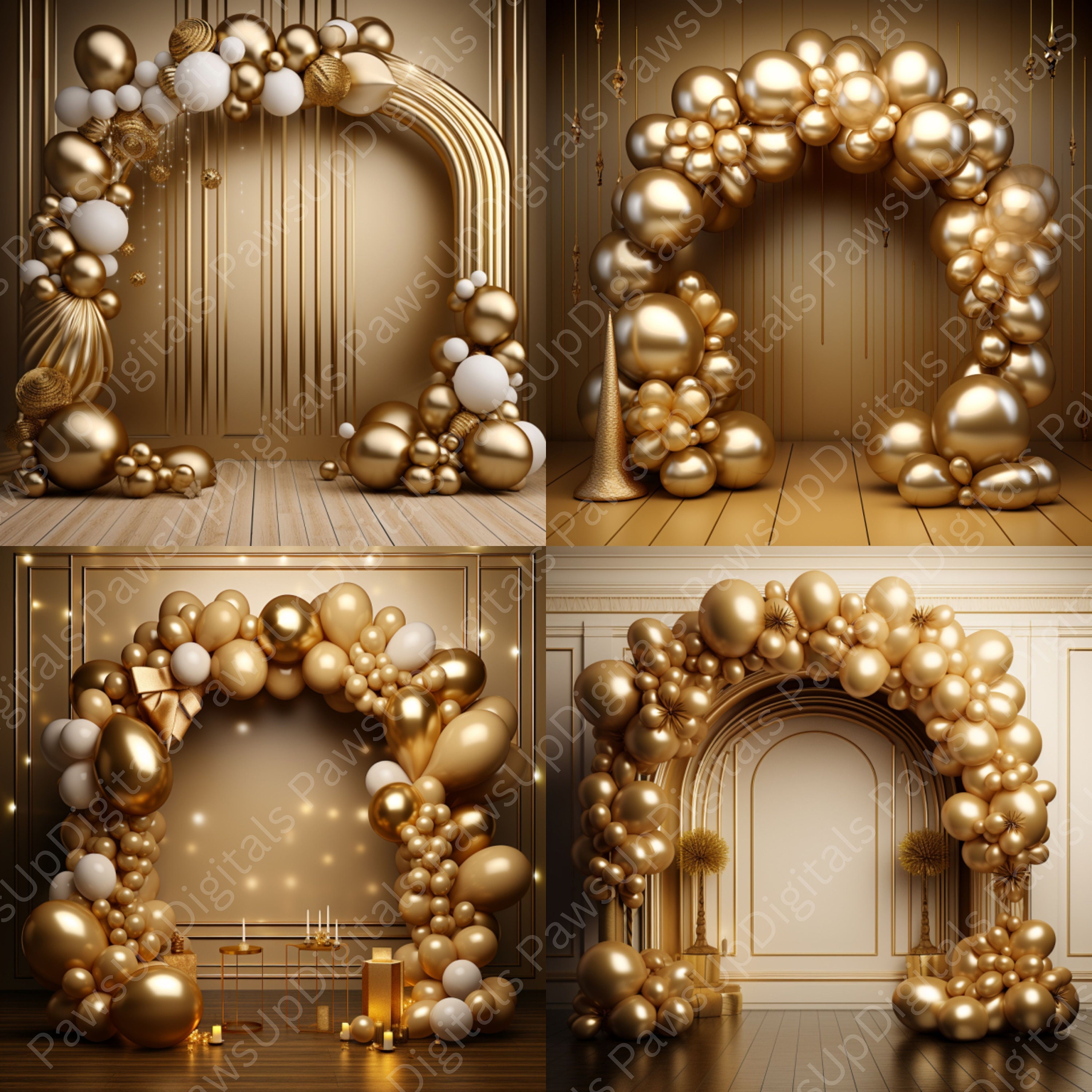 Golden Arch Way Digital Backdrop Overlays Elegant Pregnancy - Etsy