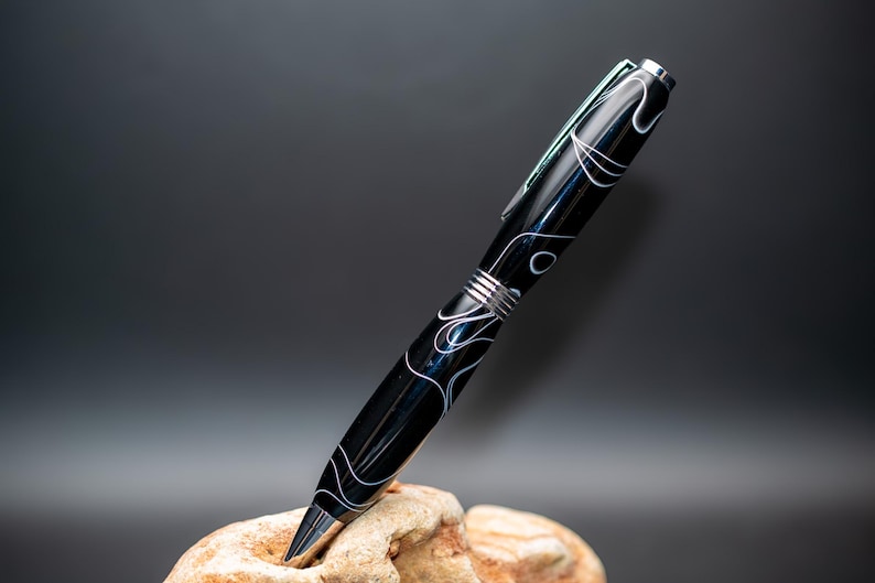 Hand-turned Acrylic Ballpoint Pen • Refillable Artisan Pen - 2 - Etsy