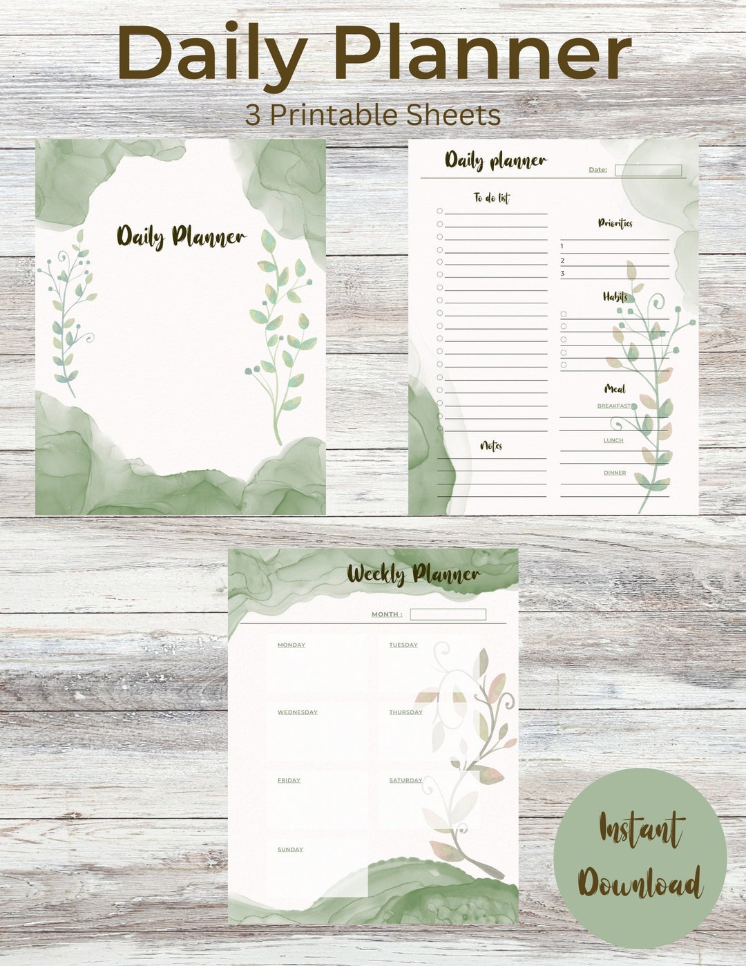 Daily Planner, Daily Planner Printable, Printable to Do List, Day ...
