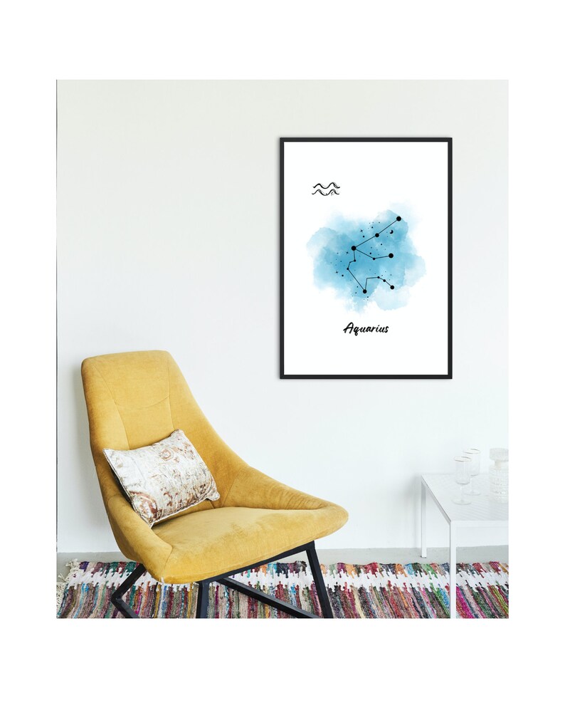 12 Zodiac Sign Poster Set, Zodiac, Astrology, Digital Art, Digital ...