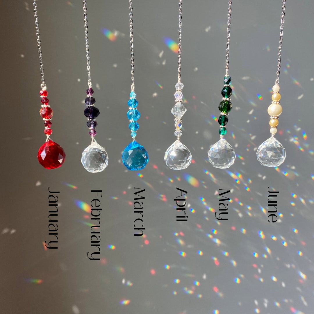 Birthstone Suncatcher, Rainbow Maker, Car Suncatcher, Birthstone Car ...