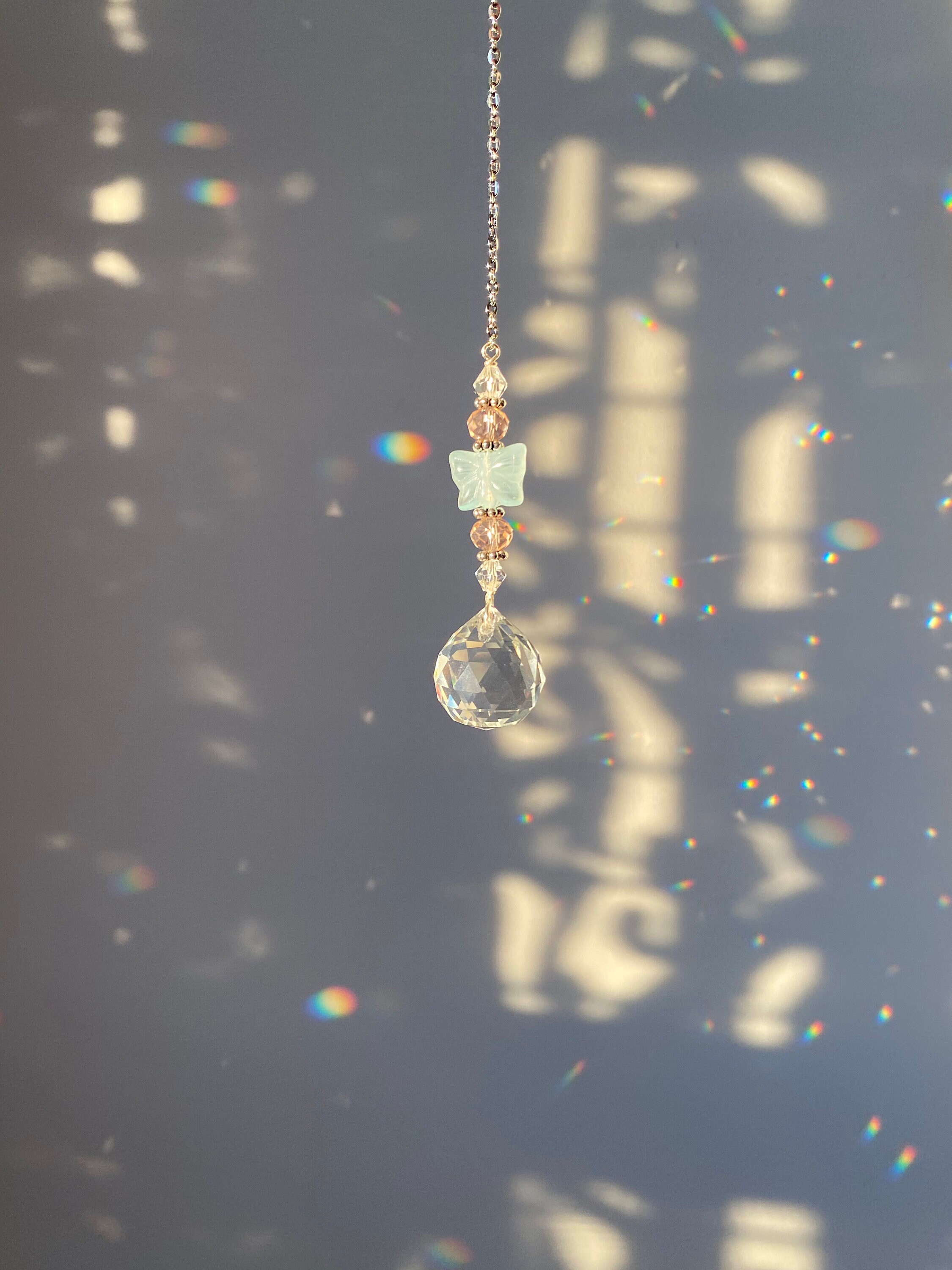 Butterfly Suncatcher, Rainbow Maker, Hanging Crystal, Window Prism ...