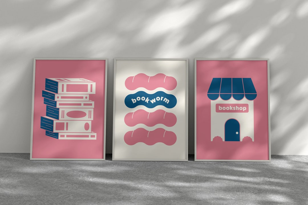 Book Lover Art Print | Printable Download, Bookworm Art Print, Bookshop ...