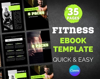 Fitness Ebook Template, Fitness Workbook Template Canva, Personal ...