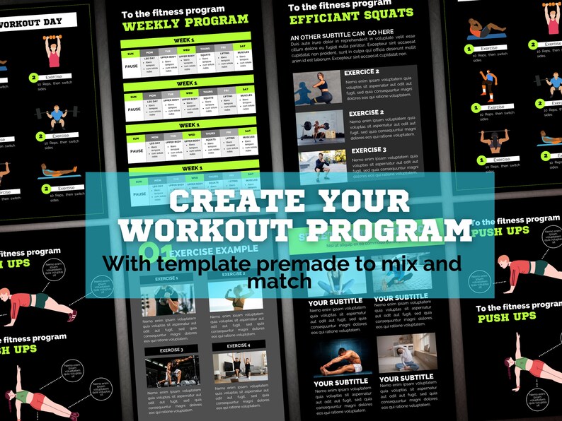 Fitness Ebook Template Canva, Ebook Template Canva, Workbook, Fitness ...