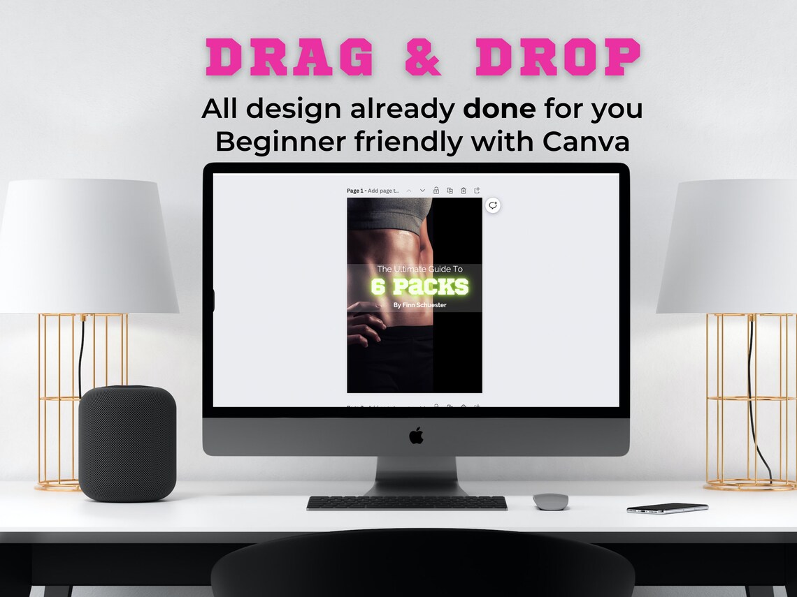 50 Pages Fitness Program Ebook Template, Pink Ebook Template for ...