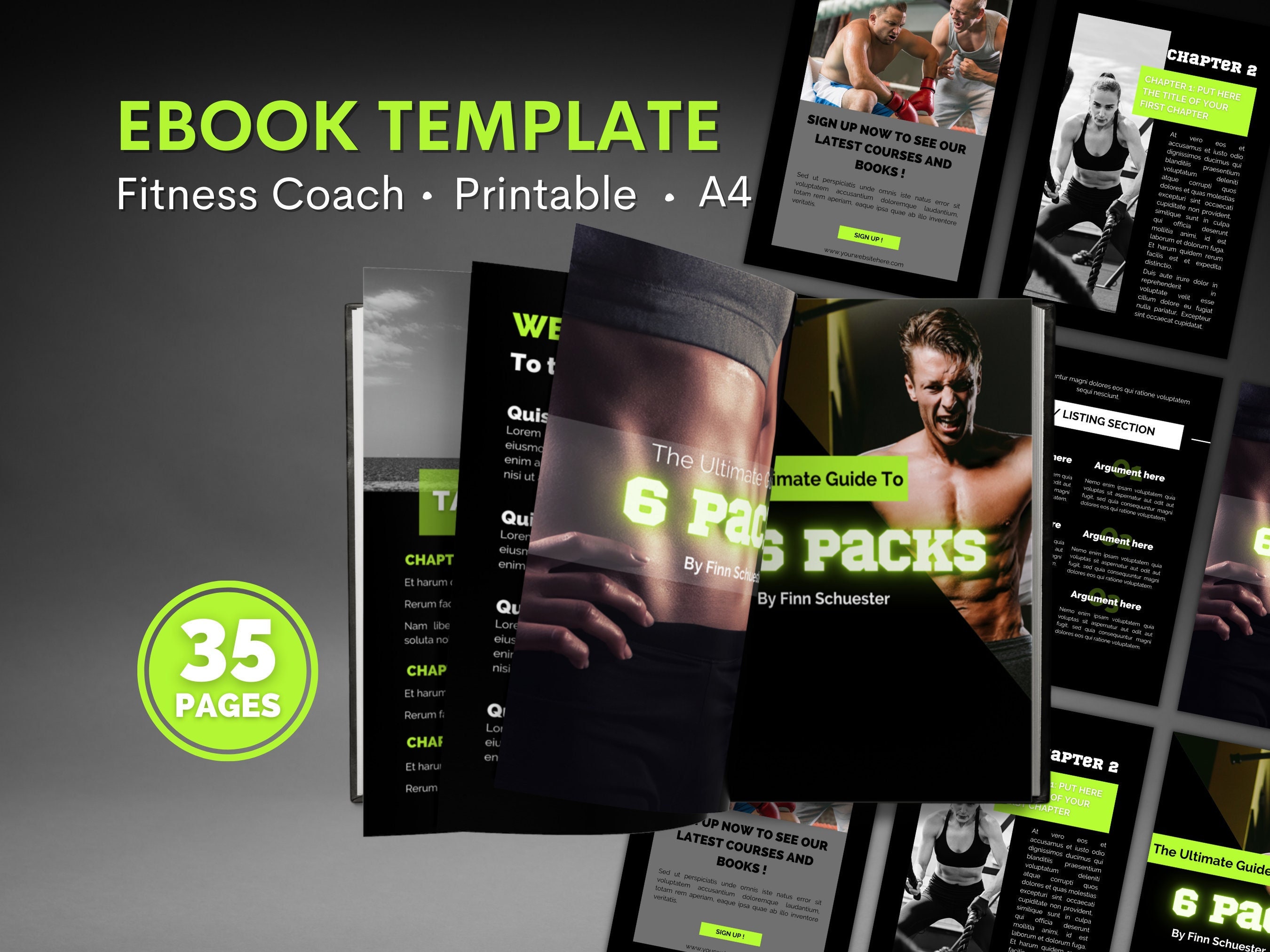 Fitness Ebook Template, Fitness Workbook Template Canva, Personal ...