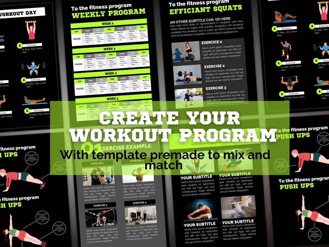 Fitness Ebook Template, Fitness Workbook Template Canva, Personal ...