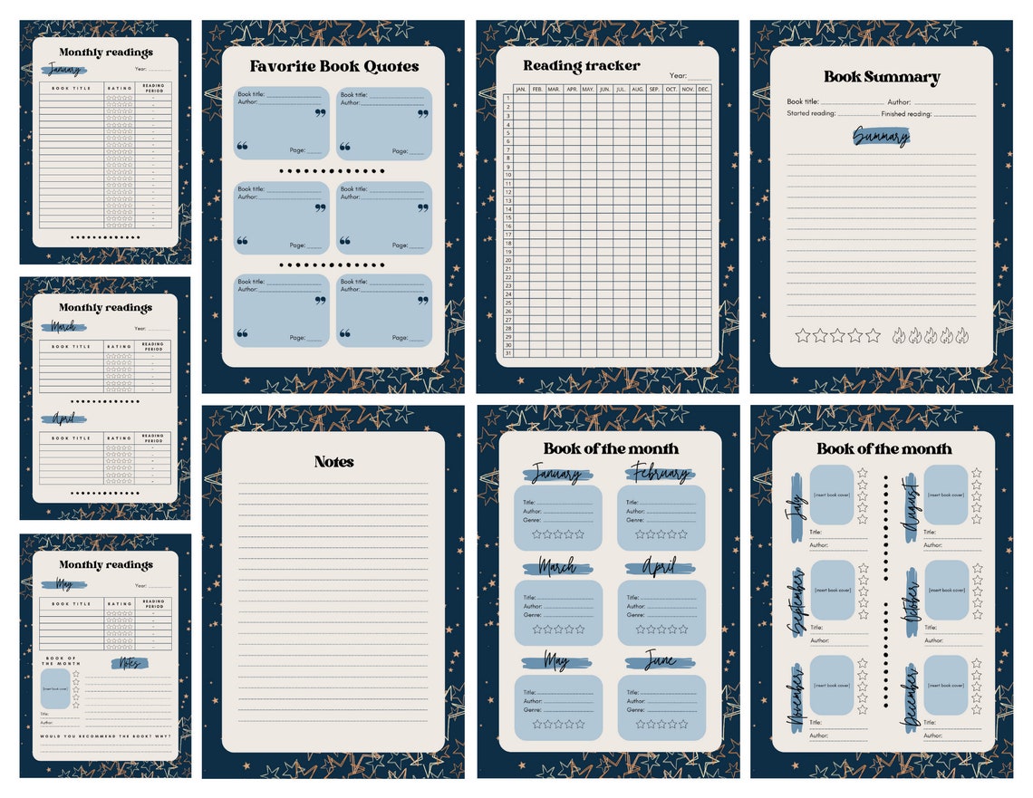Digital Reading Journal Printable Book Reading Log Digital - Etsy