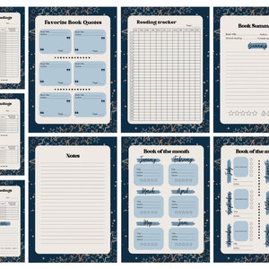 Digital Reading Journal, Printable Book Reading Log, Digital Book ...