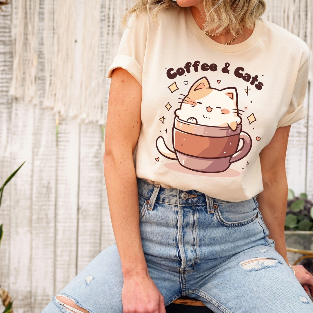 Coffee and Cats, Coffee Person Shirt, Cat Shirt, Cat Lover Gift, Cat ...