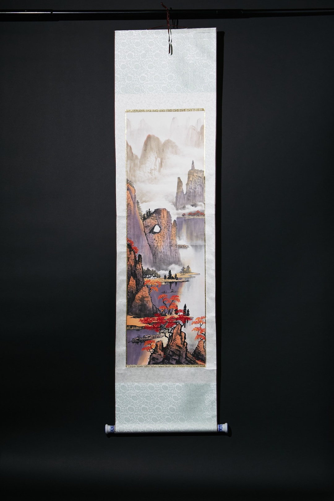 Autumn Cliffs by the Li River Scroll Chinese Scroll Art Landscape ...