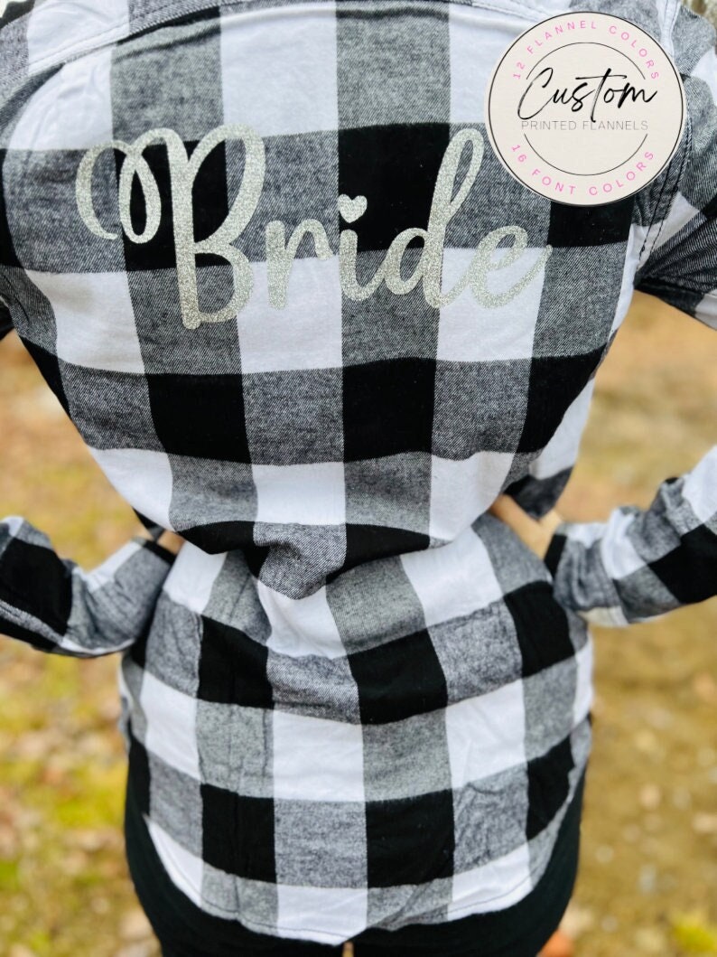 Custom Flannel Personalized Flannel Bride Flannel Boo - Etsy