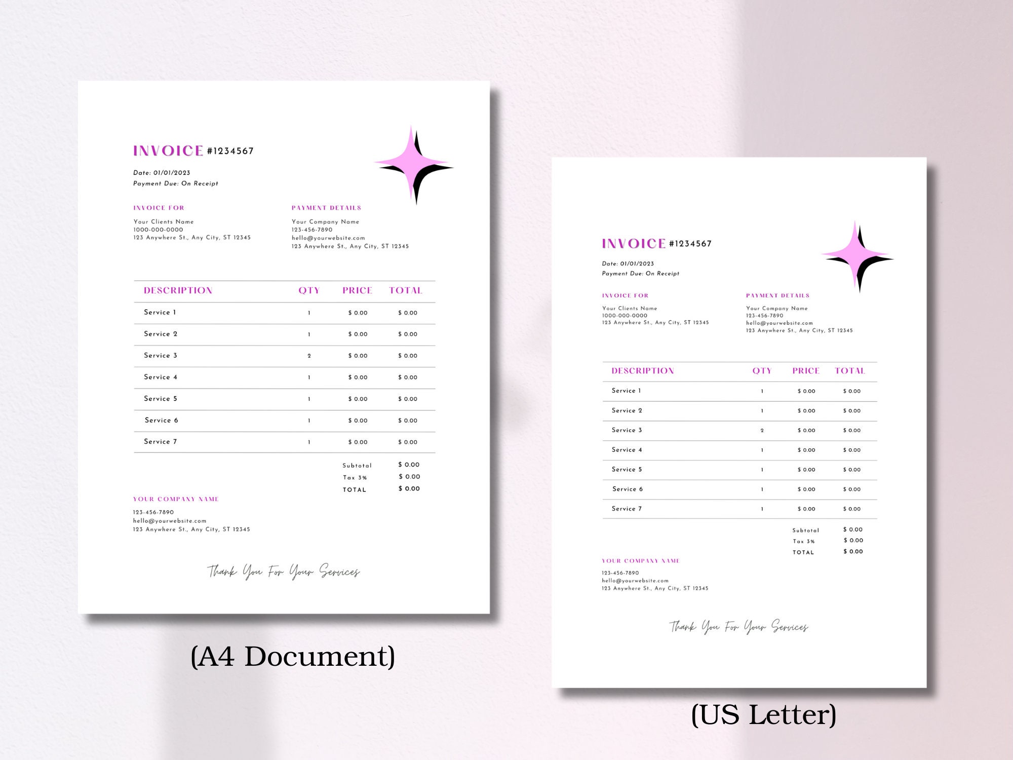 Customizable Invoice Template for Small Businesses | Editable Invoice ...