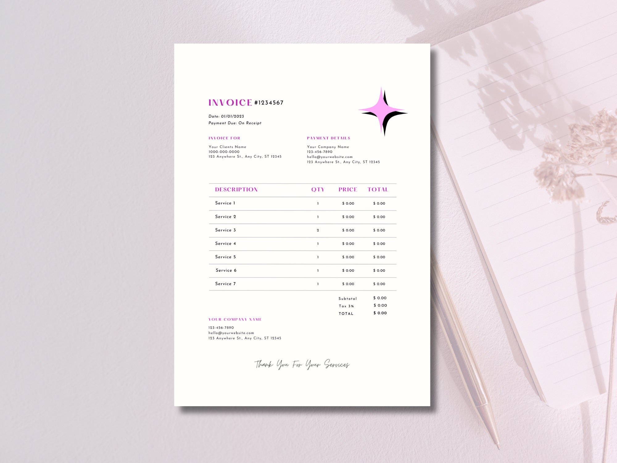 Customizable Invoice Template for Small Businesses Editable Invoice for ...