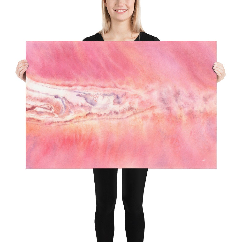 Pink Abstract Art, Large Abstract Print, Watercolor Painting ...