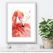 Pink Flamingo Watercolor Painting Art Print. Kids Room Decor. Jungle ...