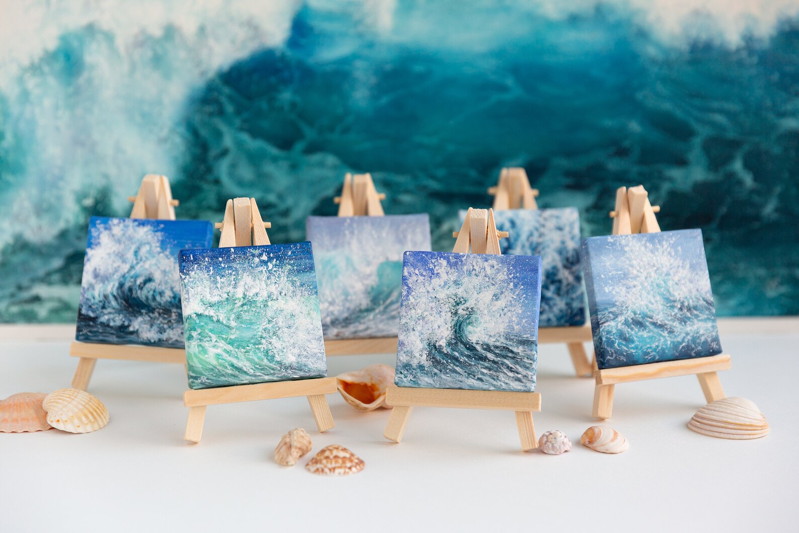 Miniature Painting Ocean Mini Painting Original Art Acrylic Tiny Beach ...
