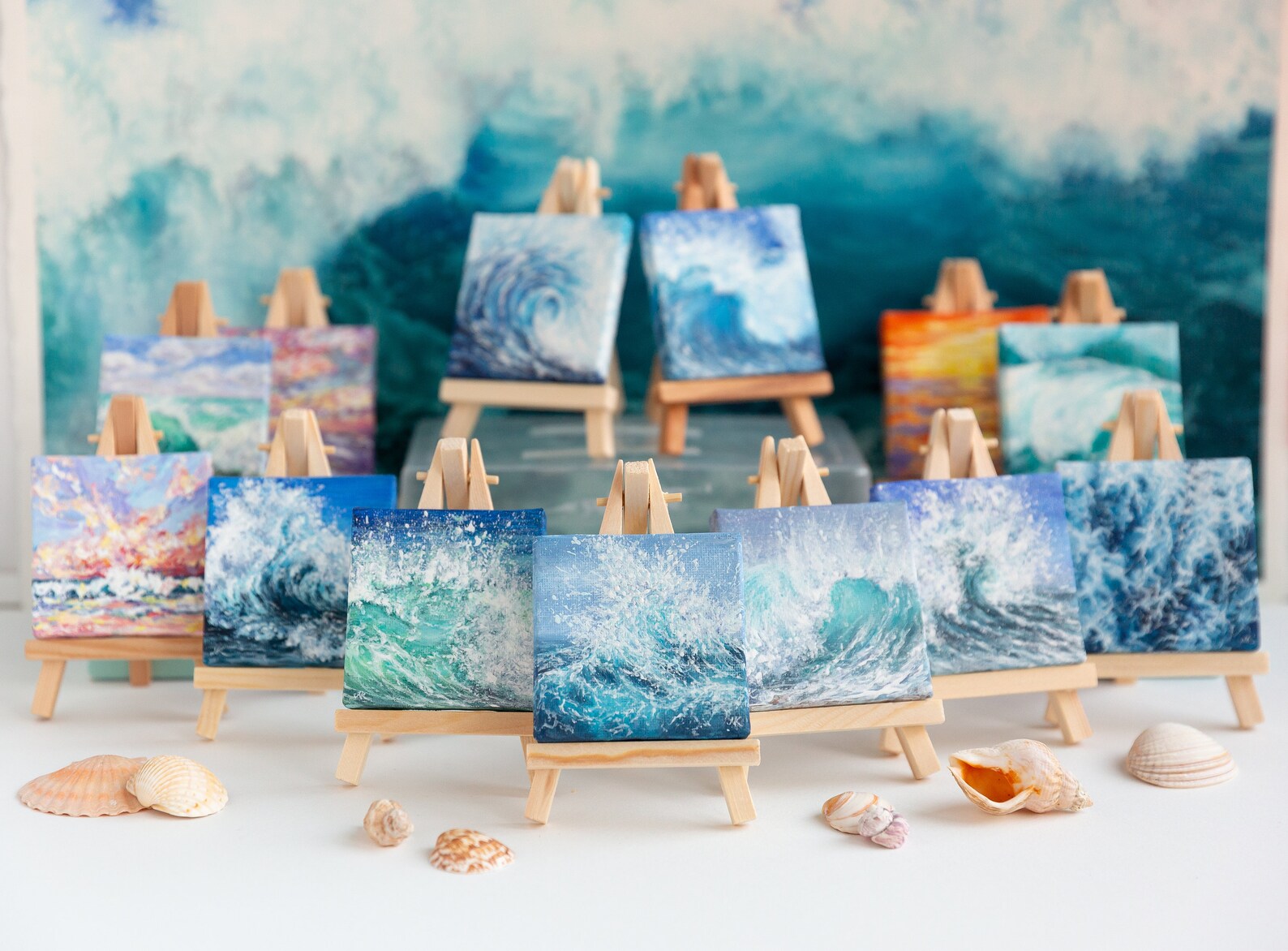 Miniature Painting Ocean Mini Painting Original Art Acrylic Tiny Beach ...