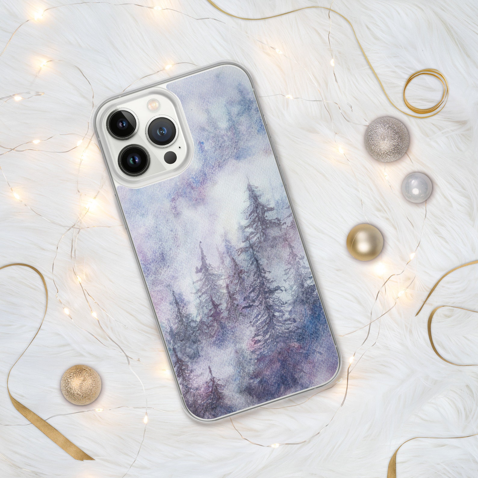 Watercolor Winter Snowy Forest Phone Case Christmas Phone - Etsy