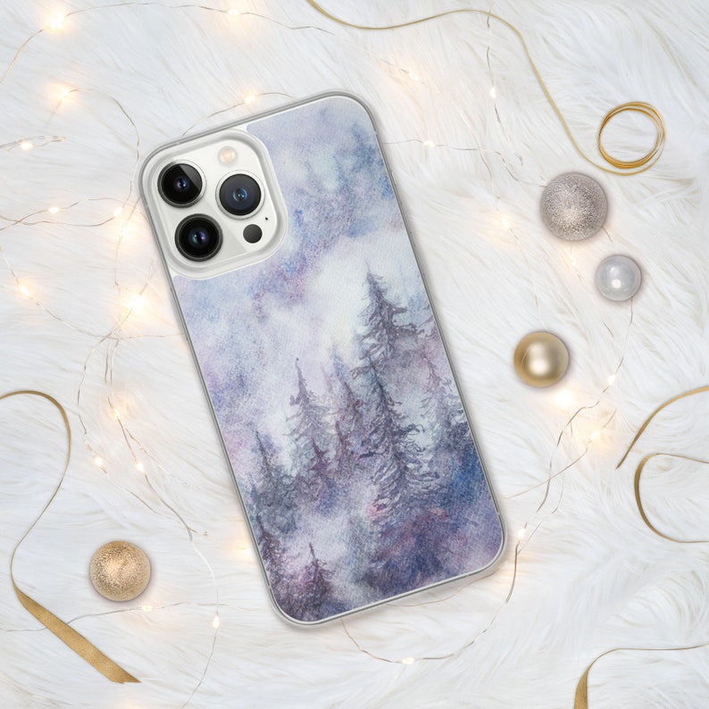 Watercolor Winter Snowy Forest Phone Case Christmas Phone - Etsy