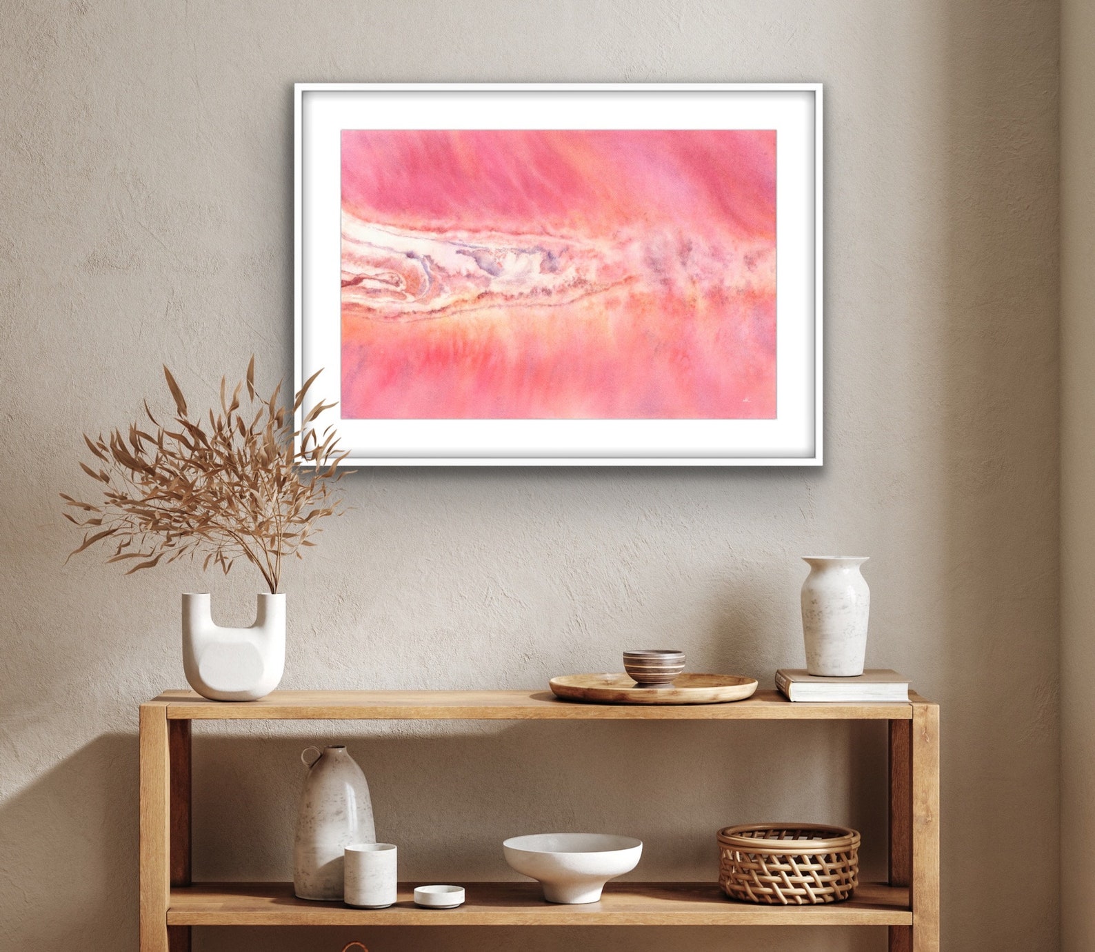 Pink Abstract Art, Large Abstract Print, Watercolor Painting ...