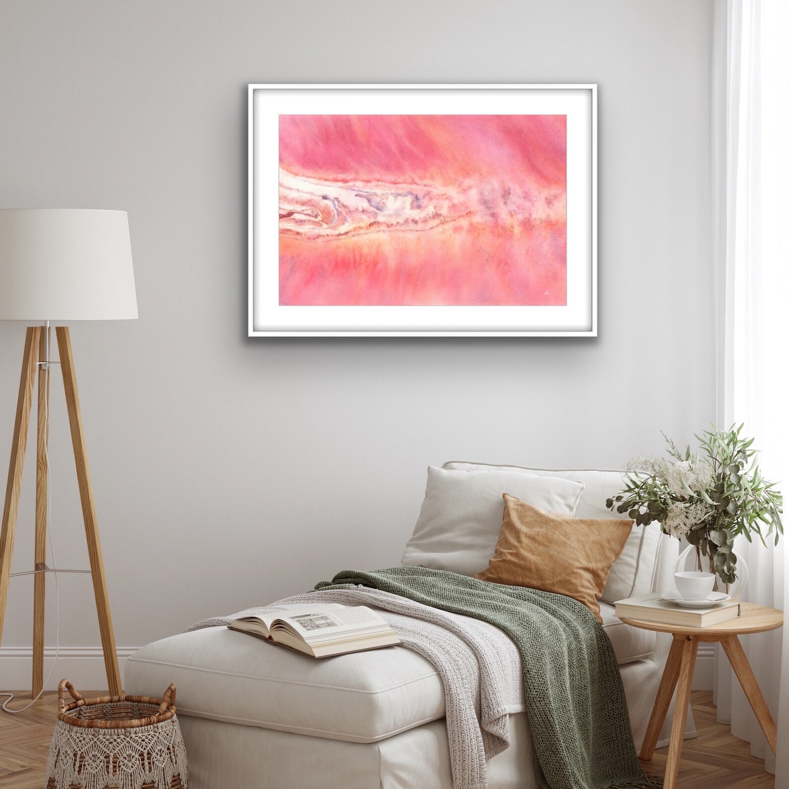 Pink Abstract Art, Large Abstract Print, Watercolor Painting ...