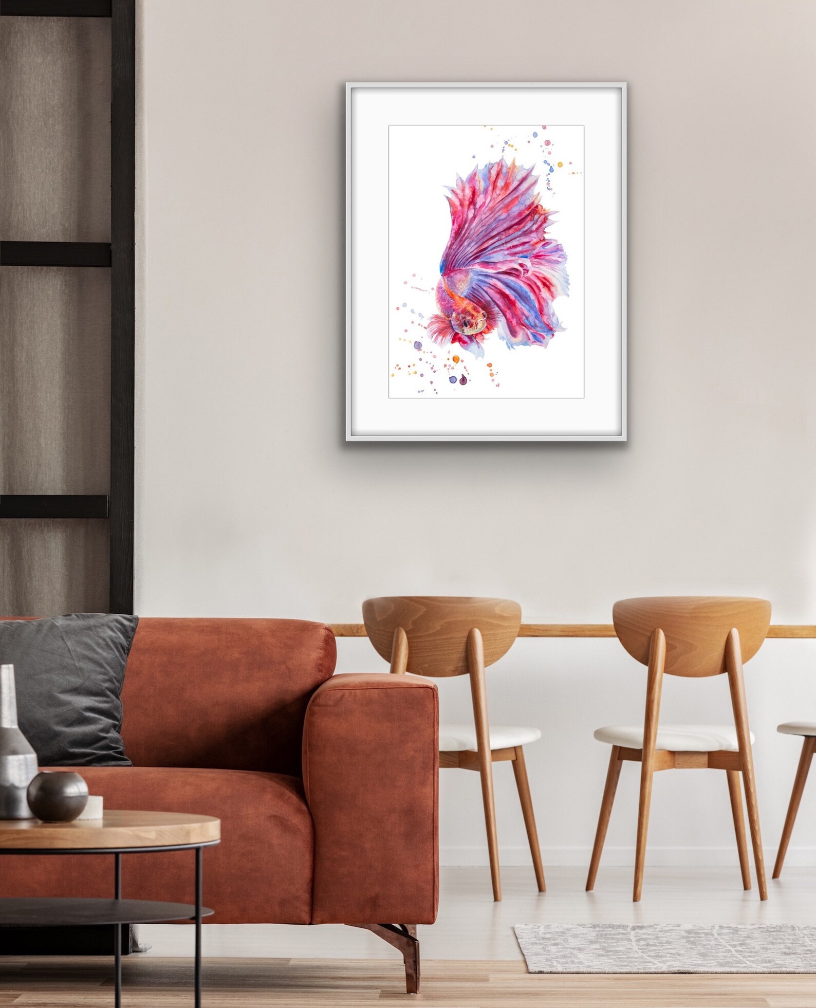 Betta Fish Watercolor Painting Art Print. Kids Room Decor. Ocean ...