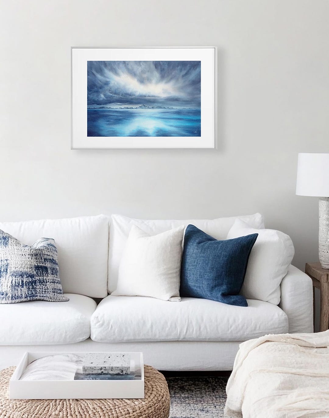 Original Blue Ocean Fine Art Print. Watercolor Seascape Wall Art ...