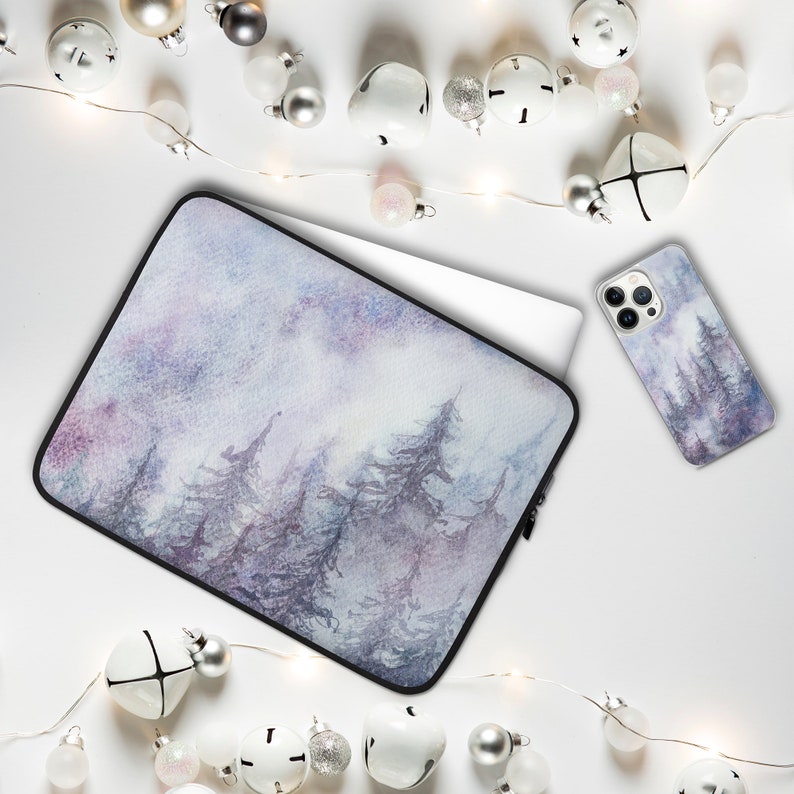 Watercolor Winter Snowy Forest Phone Case Christmas Phone - Etsy