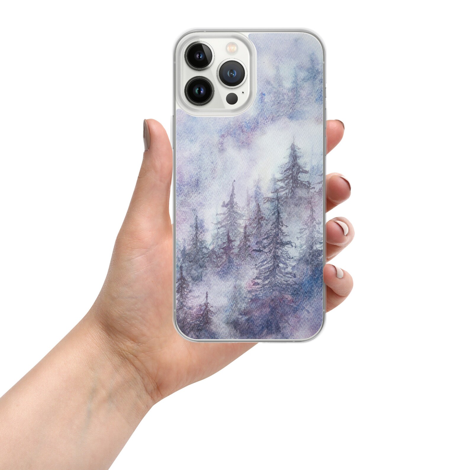 Watercolor Winter Snowy Forest Phone Case Christmas Phone - Etsy