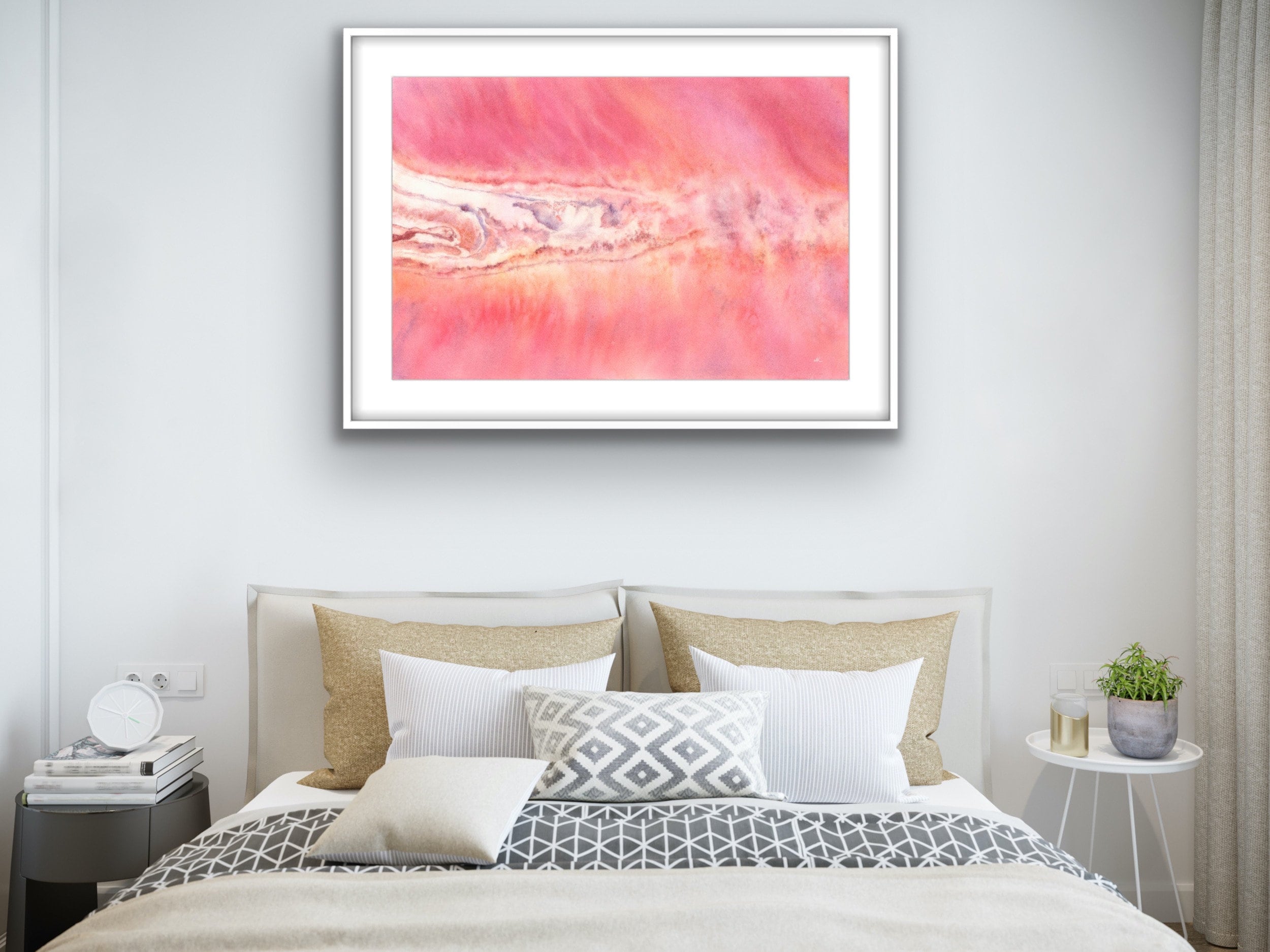 Pink Abstract Art, Large Abstract Print, Watercolor Painting ...
