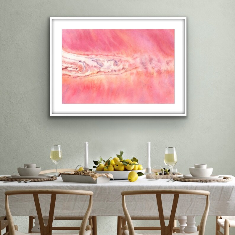 Pink Abstract Art, Large Abstract Print, Watercolor Painting ...